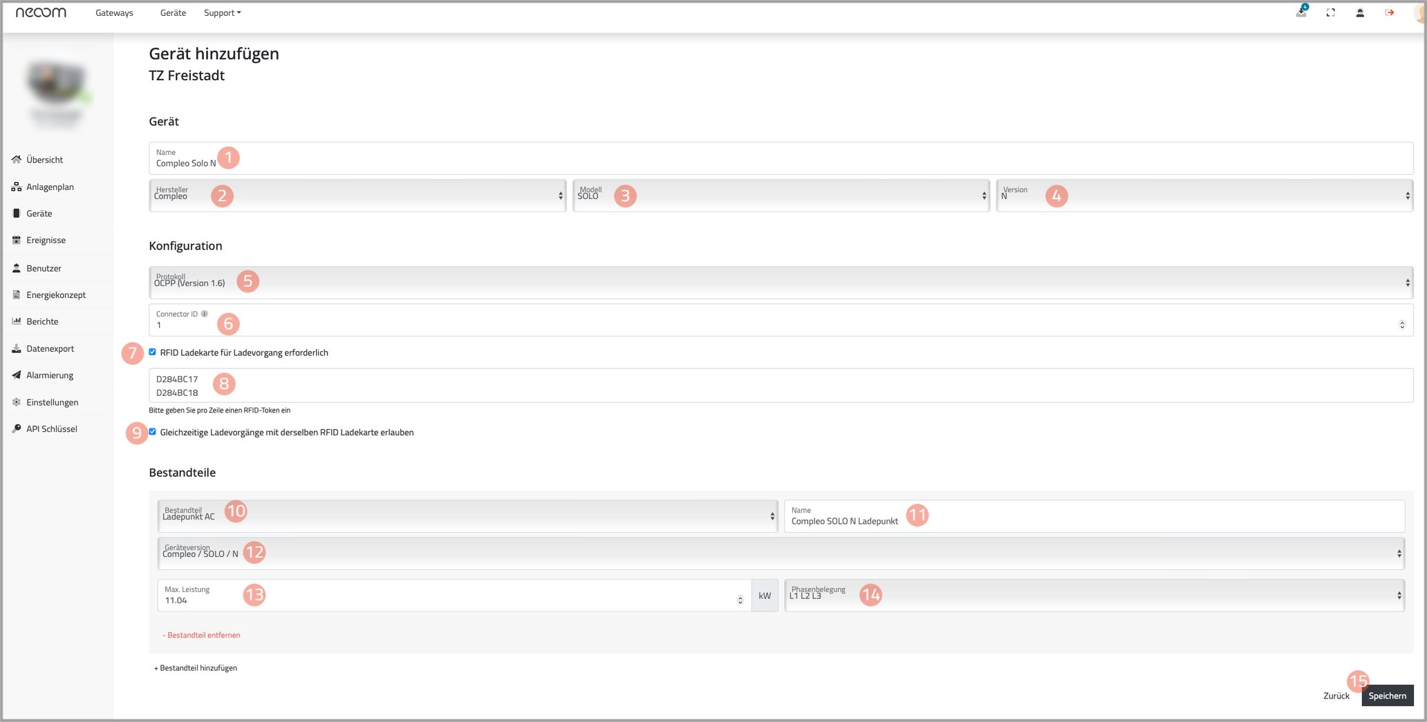 Einbindung einer Compleo Ladestation in neoom CONNECT